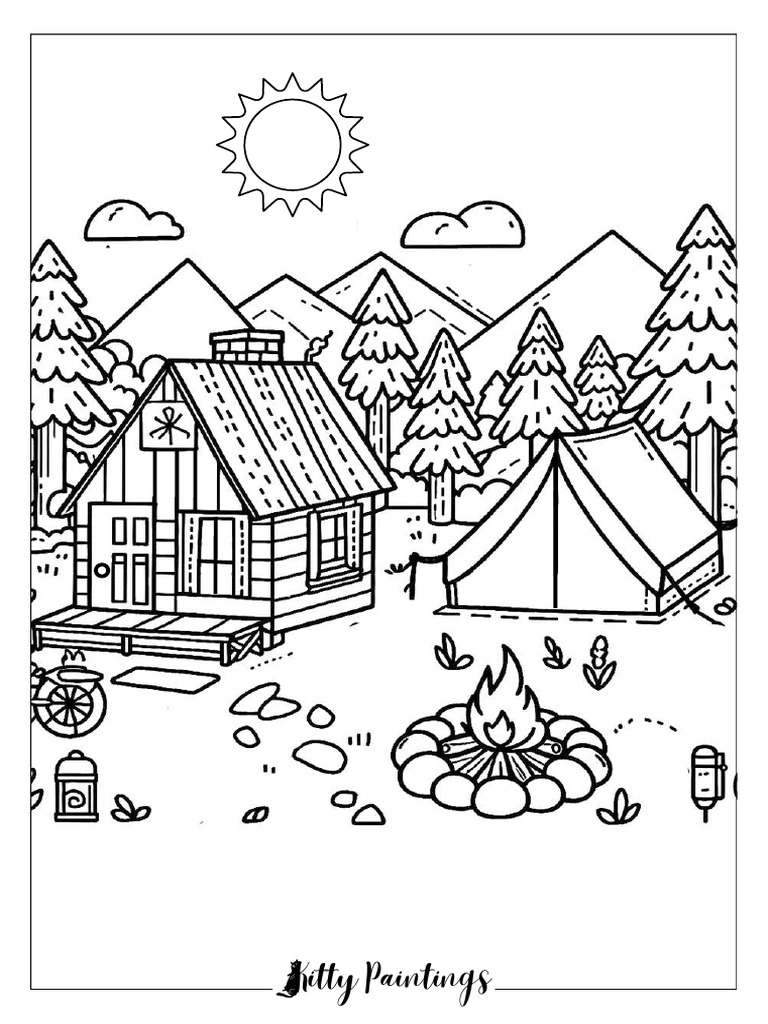 Camping Coloring Pages 010 Compressed | PDF