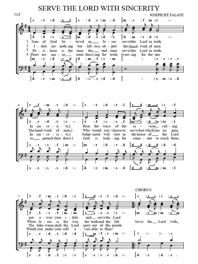 Serve the Lord With Sincerity | PDF | Religious Belief And Doctrine | Theology