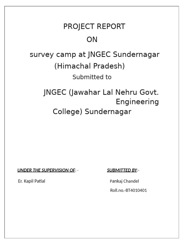 Survey Camp Project Report at JNGEC | PDF | Surveying