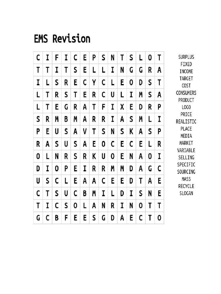 Grade 8 - Word Search Revision | PDF