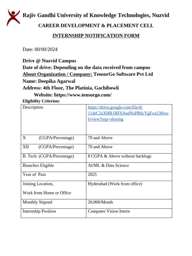Tensorgo Rguktn Inf 2024 25 | PDF