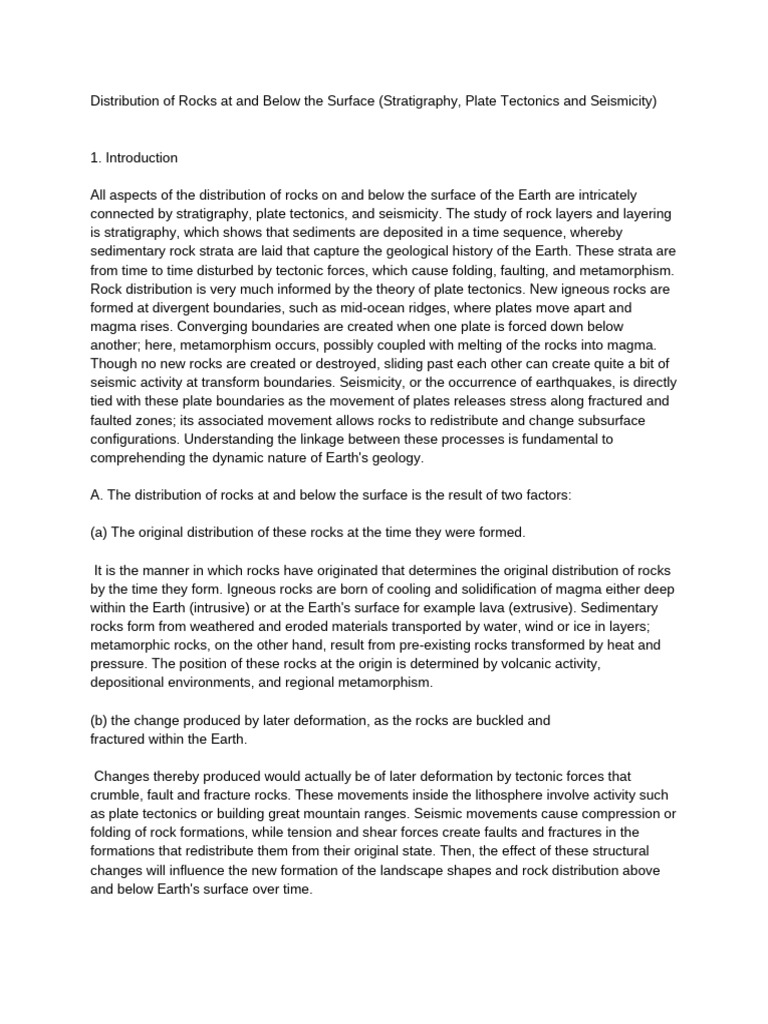 Distribution of Rocks - GROUP 4 BSCE 2A - WRITTEN REPORT | PDF | Earthquakes | Plate Tectonics