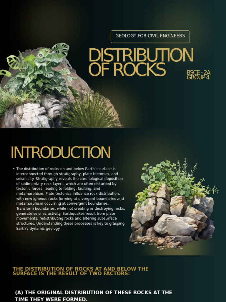 Distribution of Rocks - GROUP 4 BSCE 2A - Powerpoint Presentation | PDF | Plate Tectonics ...