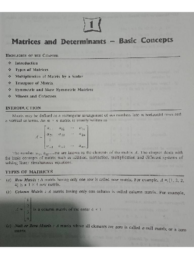 Matrices ( Business Mathematics ) | PDF