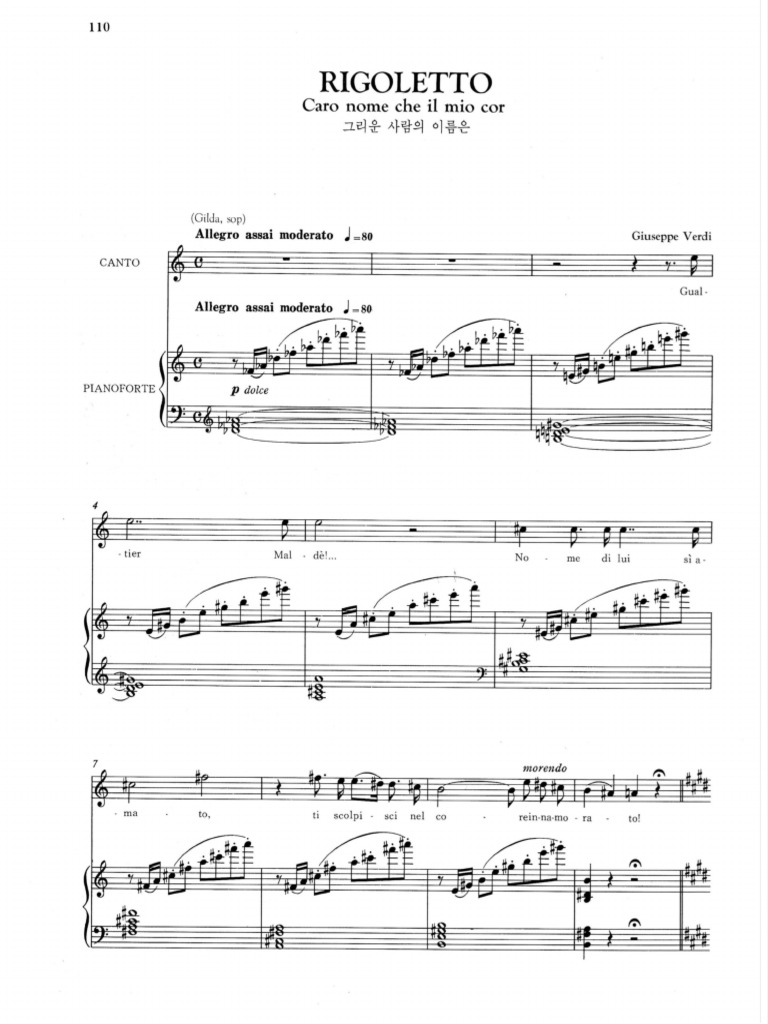 Caro Nome Che Il Mio Cor - Verdi | PDF