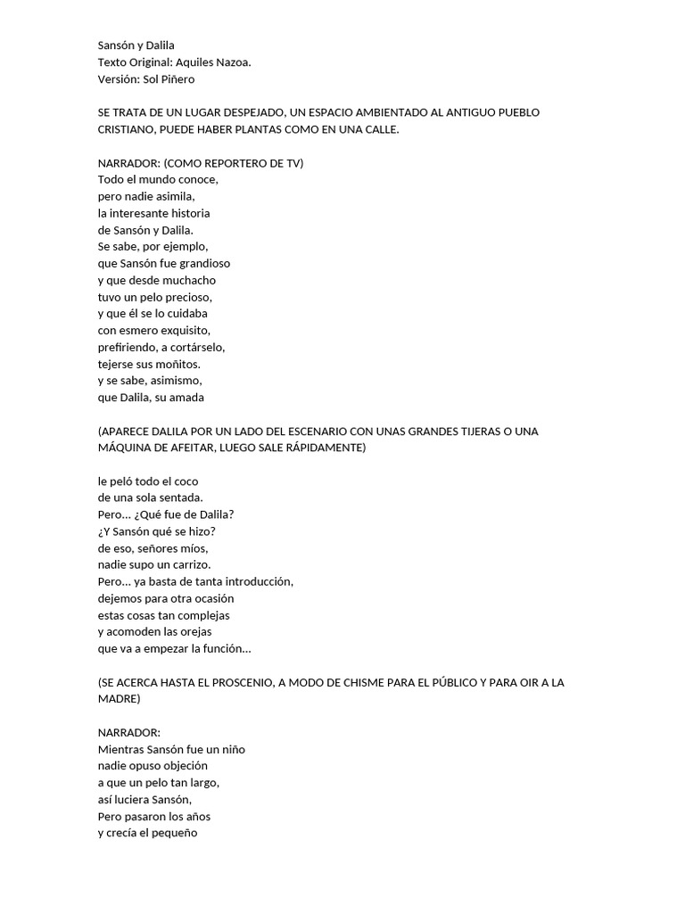 Sansón y Dalila | PDF | Sansón | Dalila