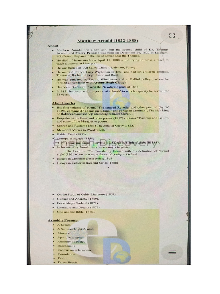 Matthew Arnold | PDF