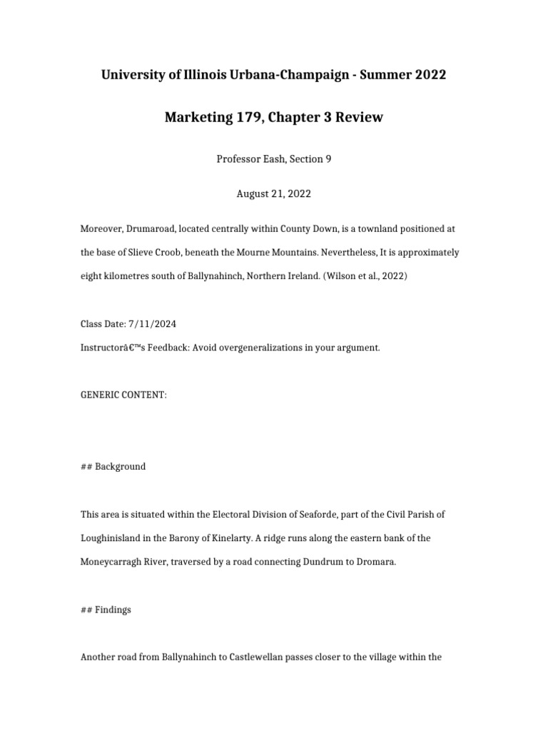 Marketing 179 Chapter 3 Review | PDF