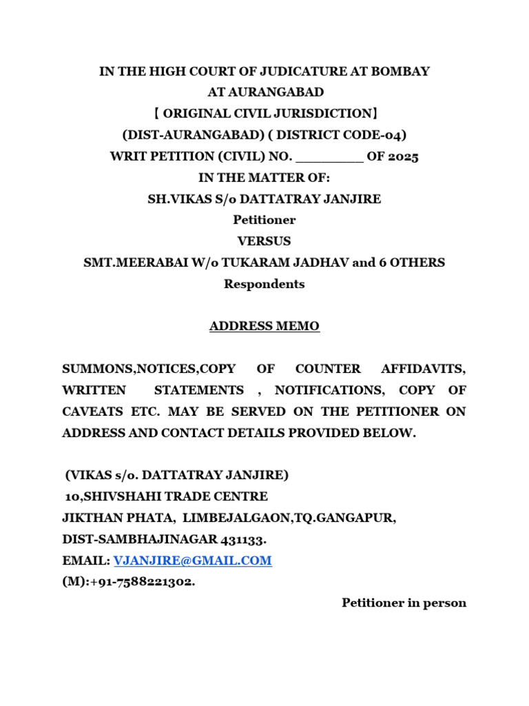 Wp Address Memo | PDF