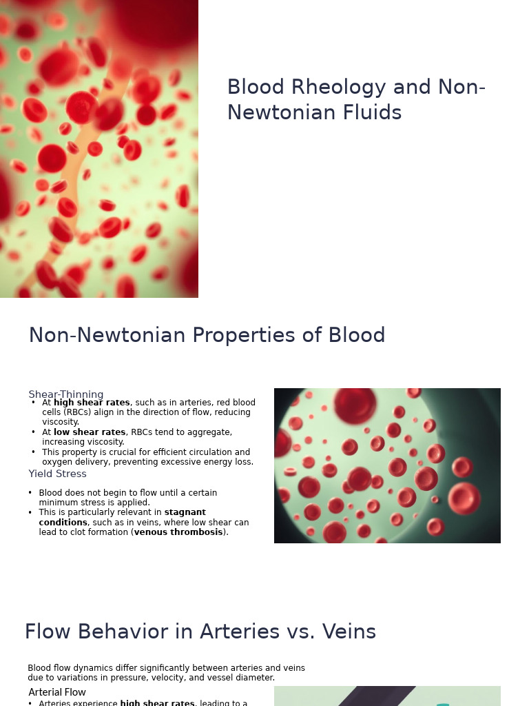 Blood Rheology: Non-Newtonian Dynamics | PDF | Thrombosis | Hemodynamics