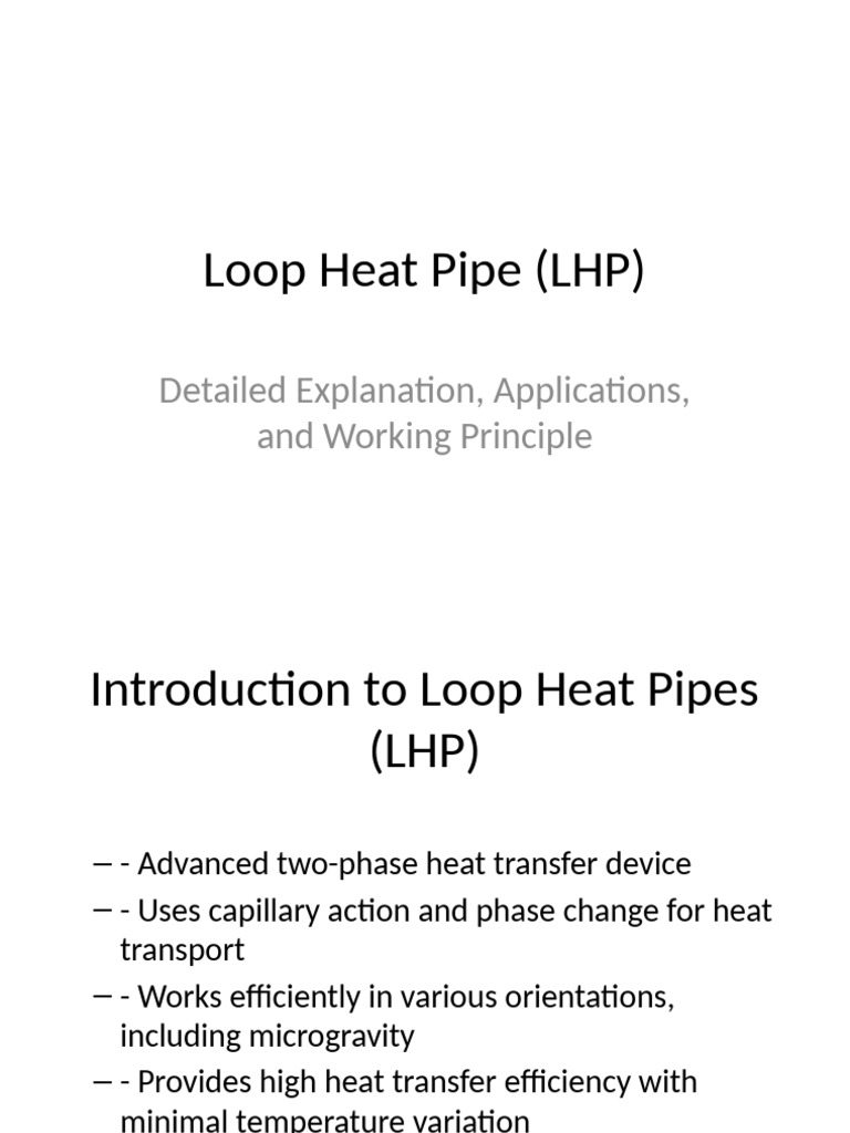 Loop Heat Pipe Presentation | PDF