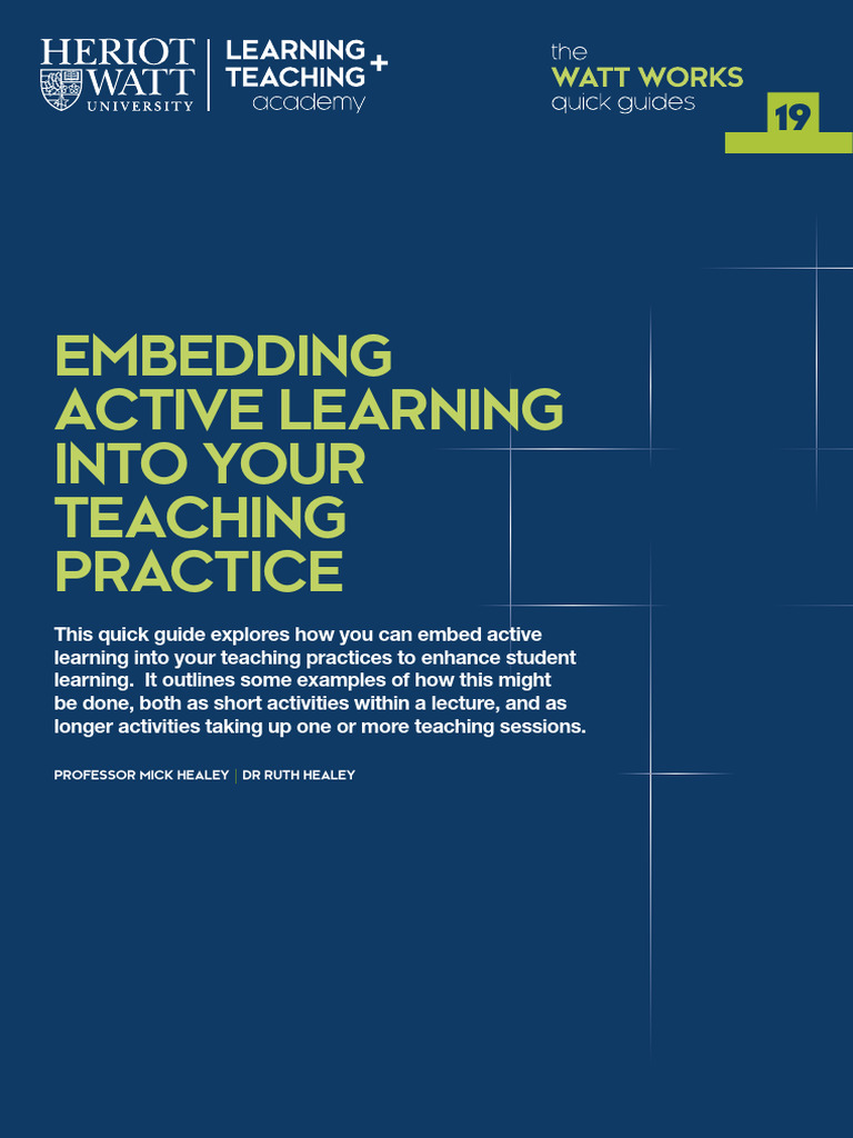 Embedding Active Learning Into Your Teaching Practice | PDF | Cognition ...