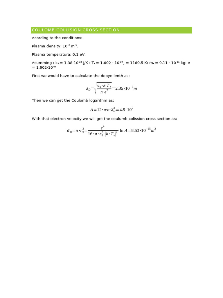 Coulumb Collision | PDF