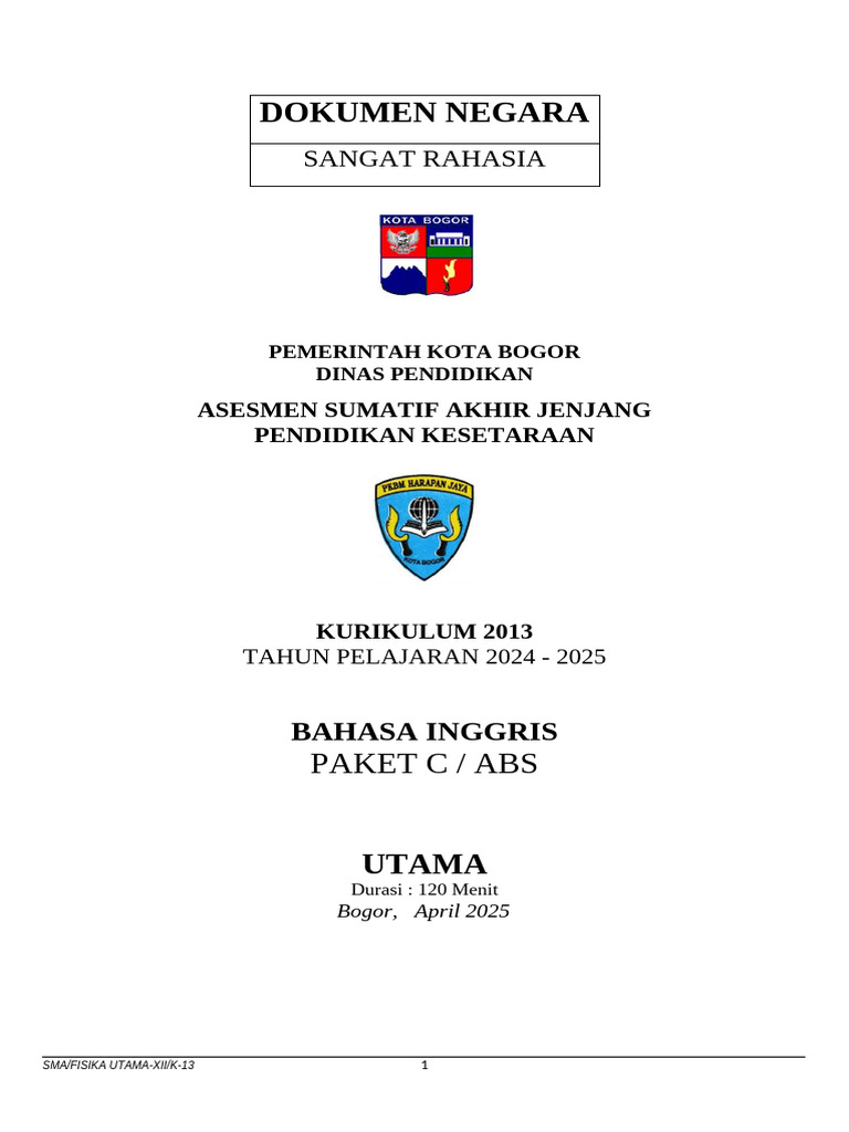 SOAL US Bahasa Inggris SMA-Abs | PDF | Recycling | Sunscreen