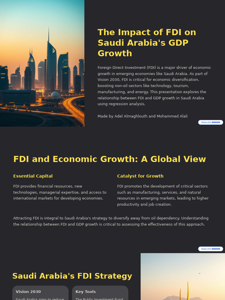 The Impact of FDI On Saudi Arabias GDP Growth | PDF | Foreign Direct ...