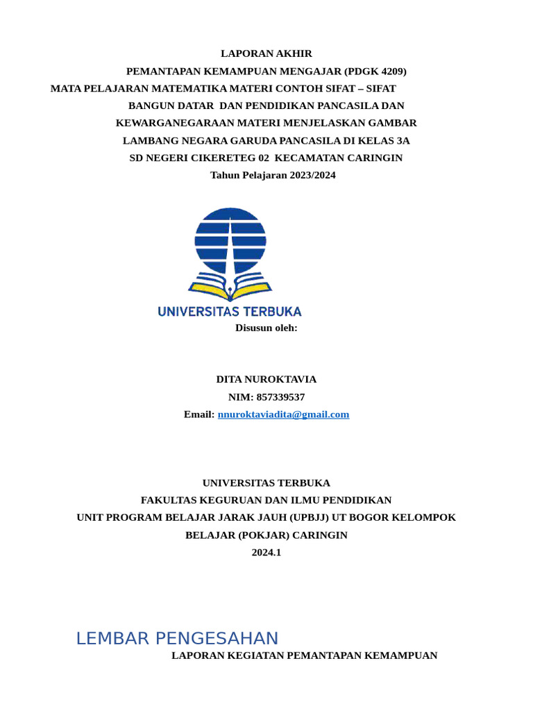 Contoh Laporan Pkm | PDF