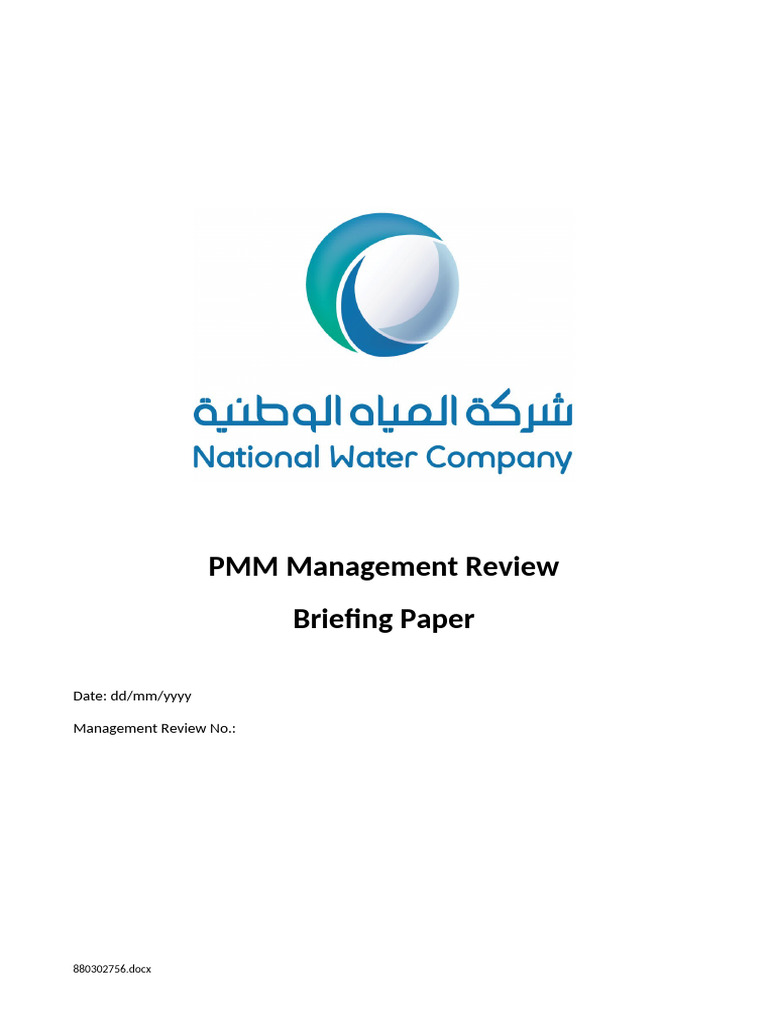 PMF-006-GOV-017_02 PMM Management Review Briefing Paper | PDF | Traffic Light | Performance ...