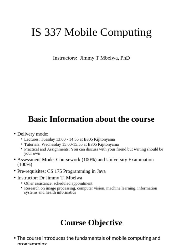 IS337-Course Introduction | PDF | Computing | Internet Protocols