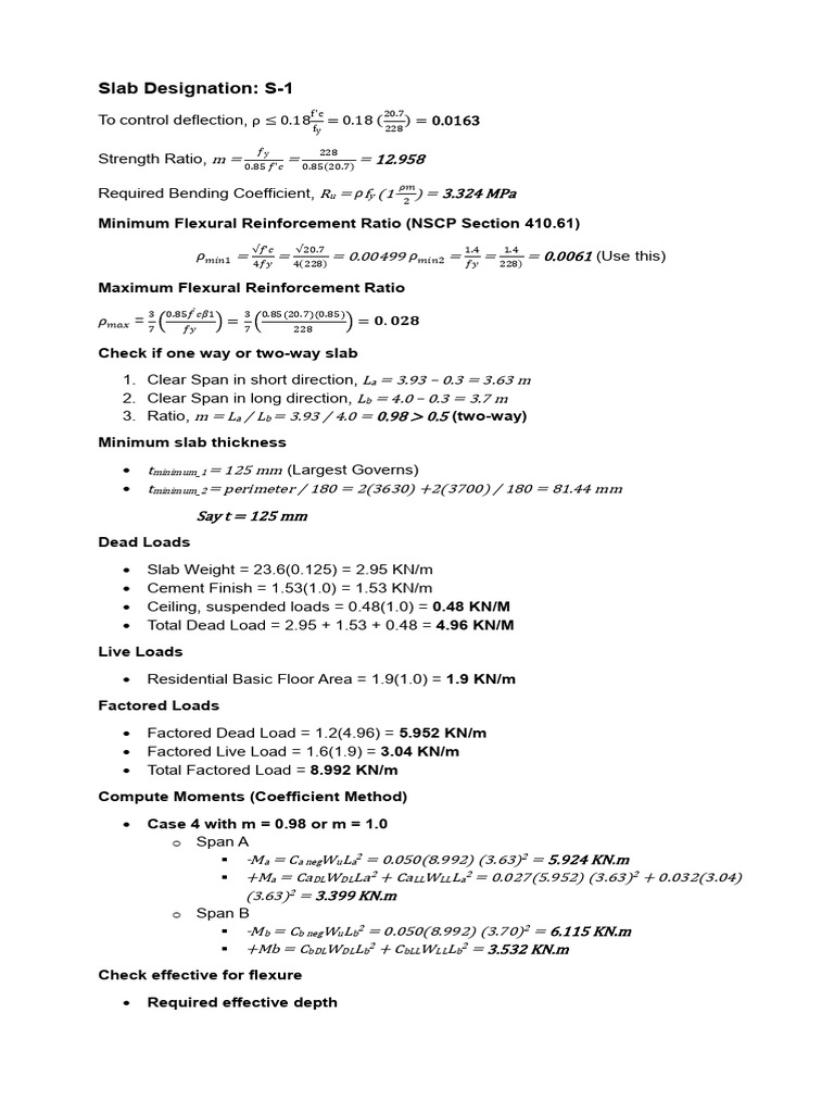 Two-Way Slab Design Calculation Guide | PDF | Structural Engineering ...