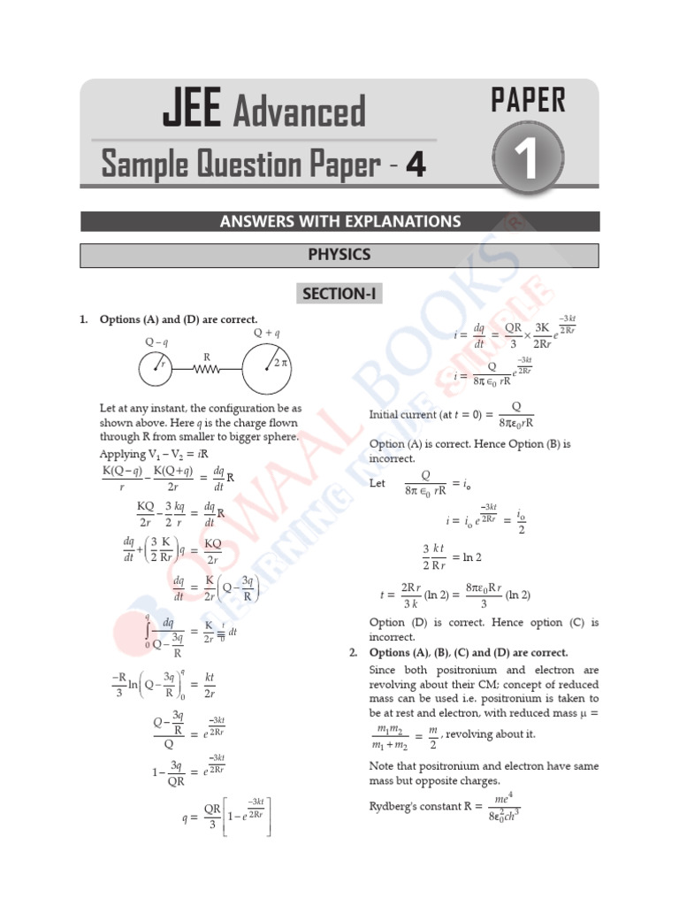 r1655358954l7-JEE Advanced Sample Question Papers-4 (Paper-1) | PDF | Coordination Complex ...