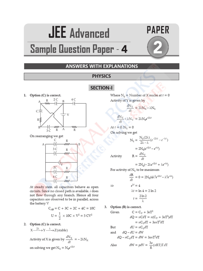 c1655358952f8-JEE Advanced Sample Question Papers-4 (Paper-2) | PDF ...