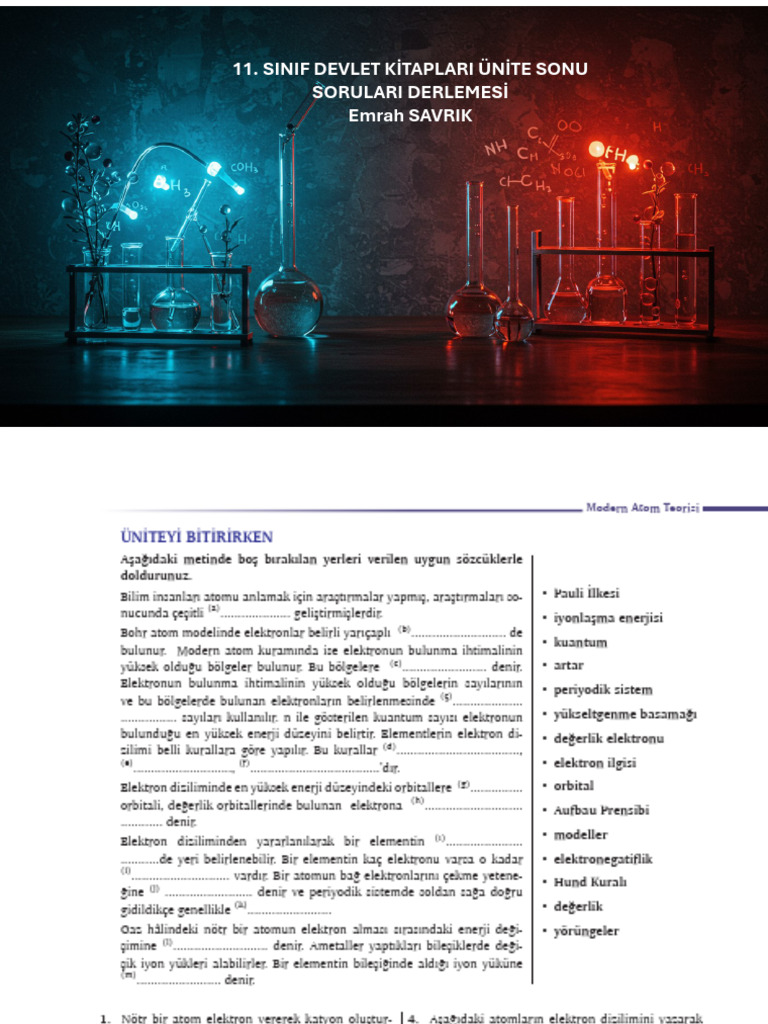 11 Kitapları Ünite Sonu Soruları | PDF