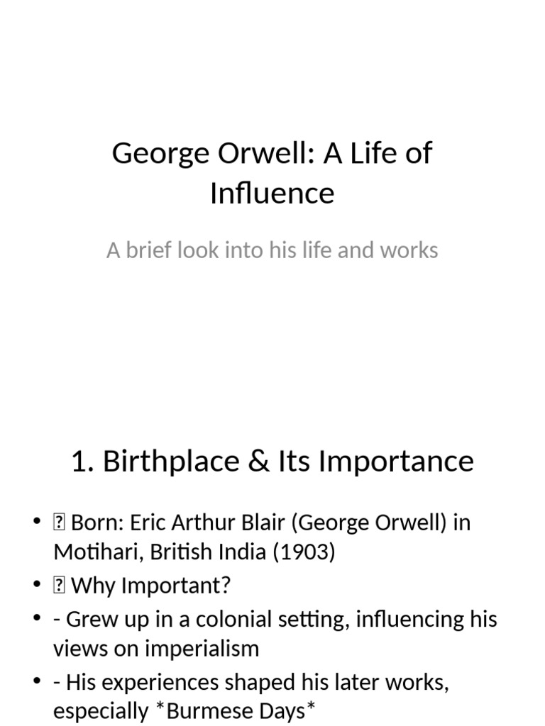 George Orwell Presentation | PDF