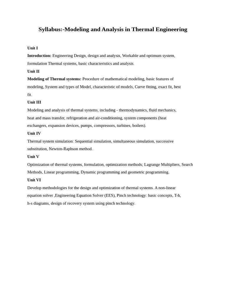 Syllabus of Applied Thermodynamics | PDF