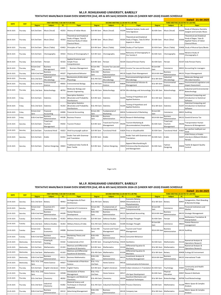 Ug Nep 2024 25 Even Sem | PDF | Mathematics | Microbiology