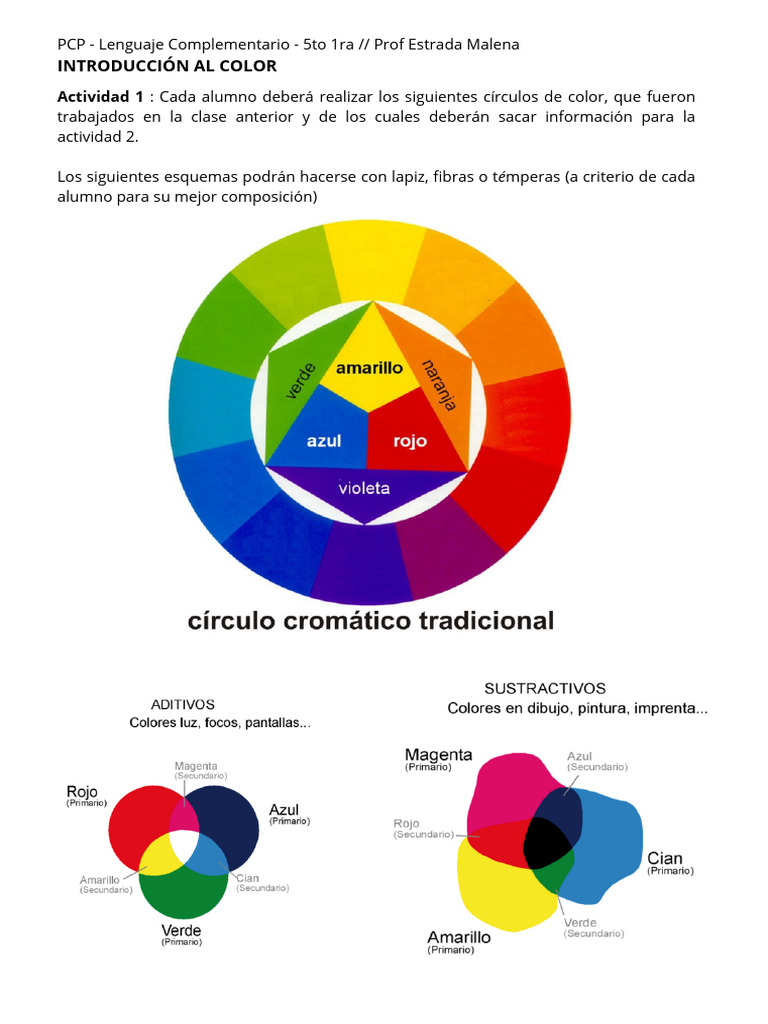 Actividad de Comunicación del Color | PDF