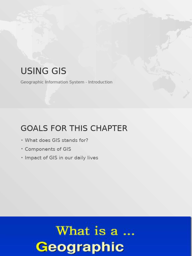 Using Gis - PRESENTATION | PDF | Geographic Information System | Global ...