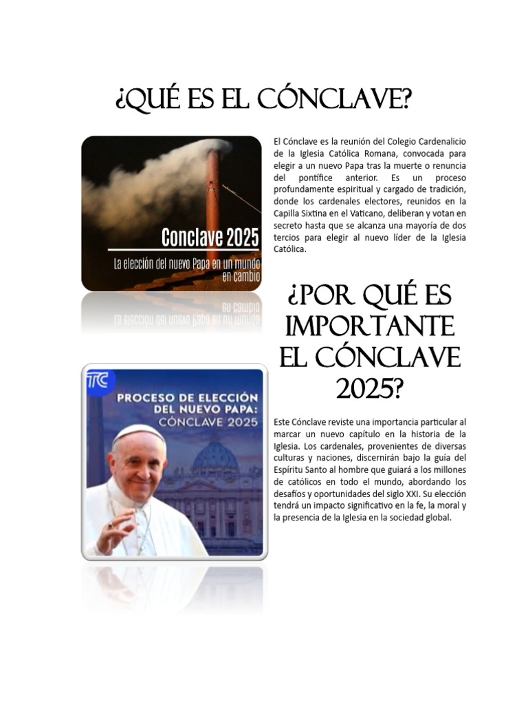 Cónclave 2025 | PDF | Papa | Iglesia Católica