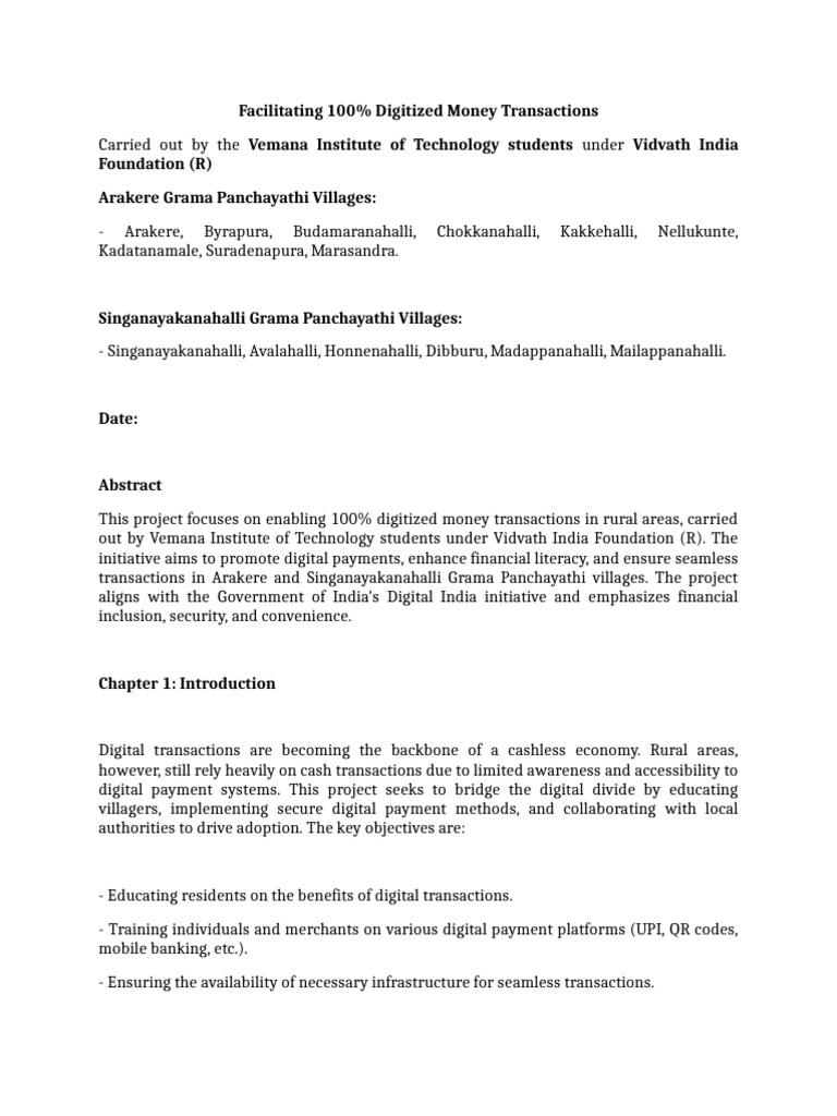 Facilitating 100 - Digitized Money Transactions | PDF | Economies