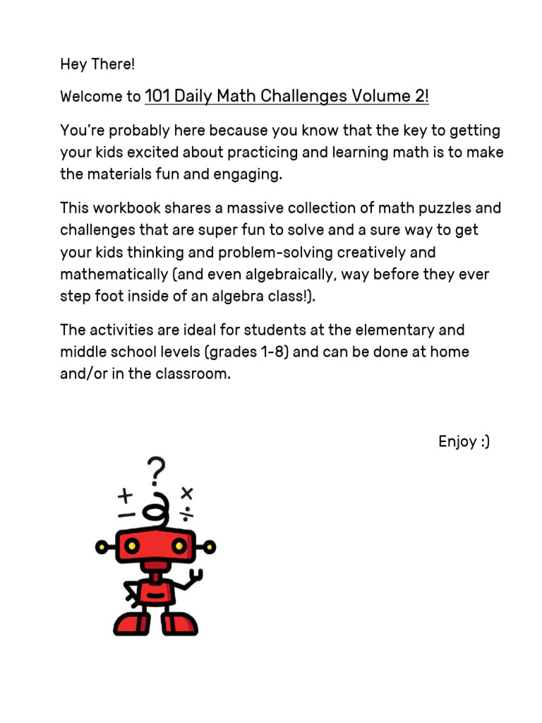 101 Daily Math Challenges Volume 2! | PDF | Mathematics | Numbers
