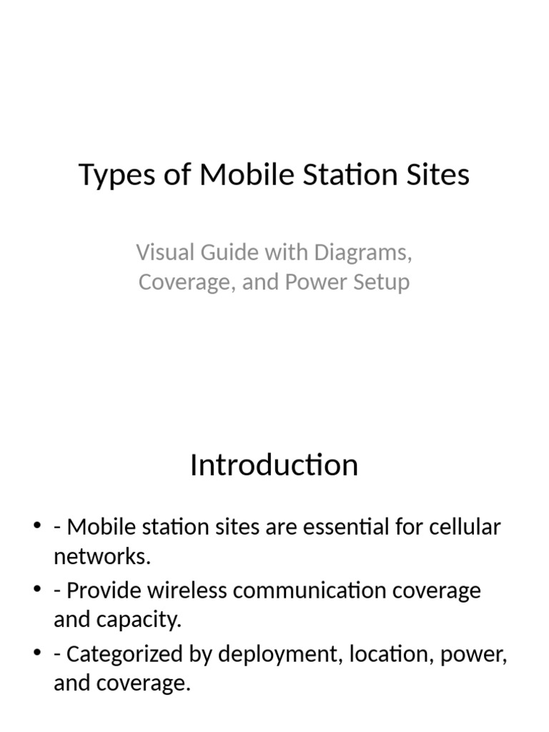 Mobile Station Sites Visual | PDF | Telecommunications | Electric Power