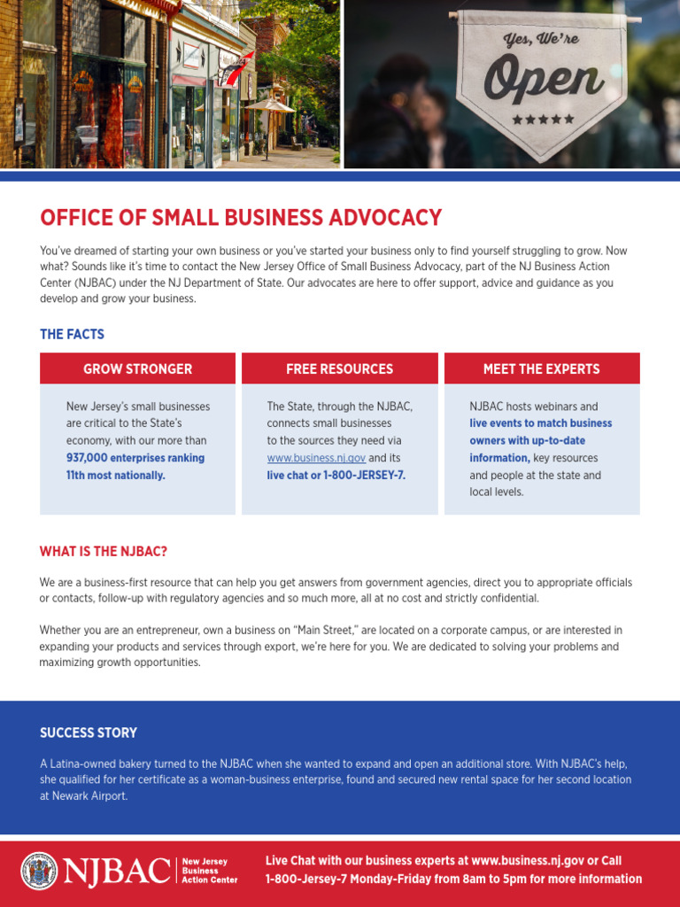 NJBAC Flyer Small Business Advocacy | PDF | Economies | Business