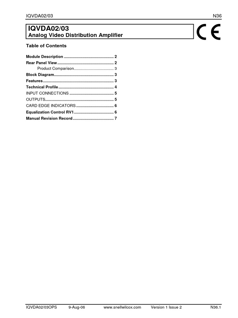 IQVDA02-03 Analog Video Distribution Amplifier | PDF | Equalization ...
