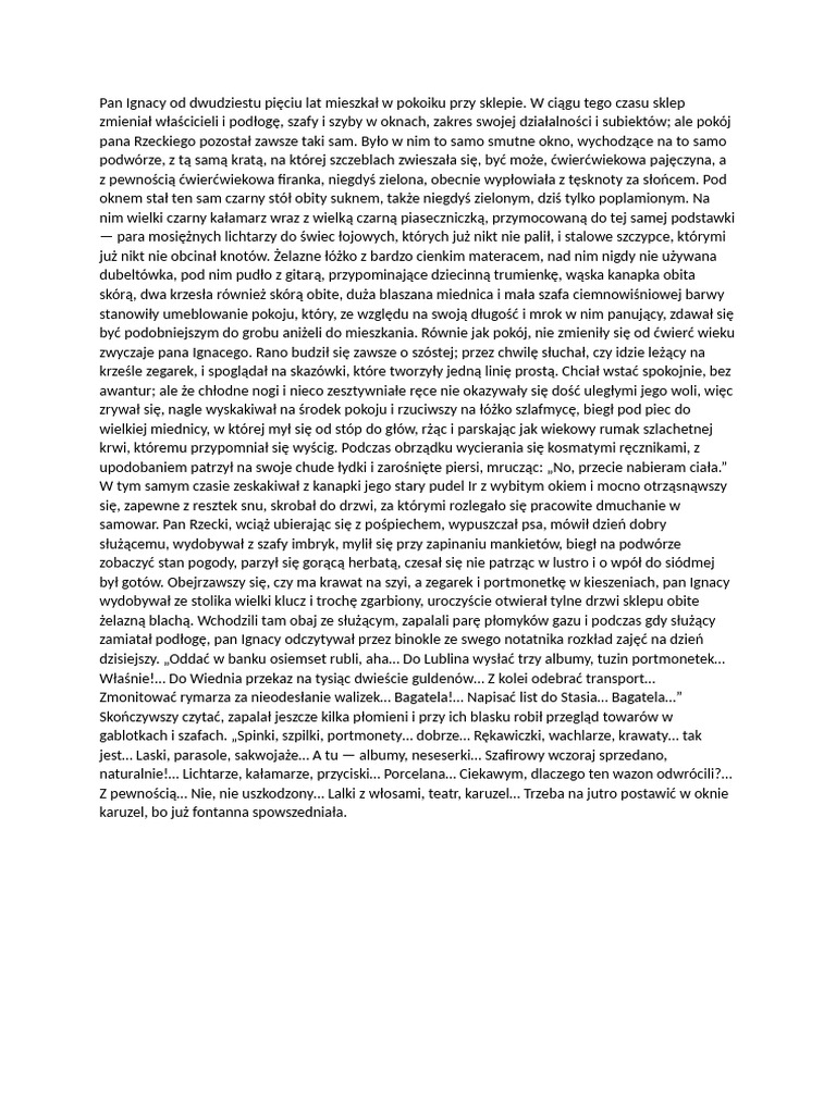 Bolesław Prus Lalka | PDF
