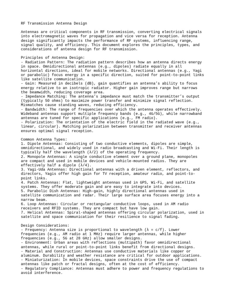 RF_Transmission_Antenna_Design | PDF | Antenna (Radio) | Radio Wave