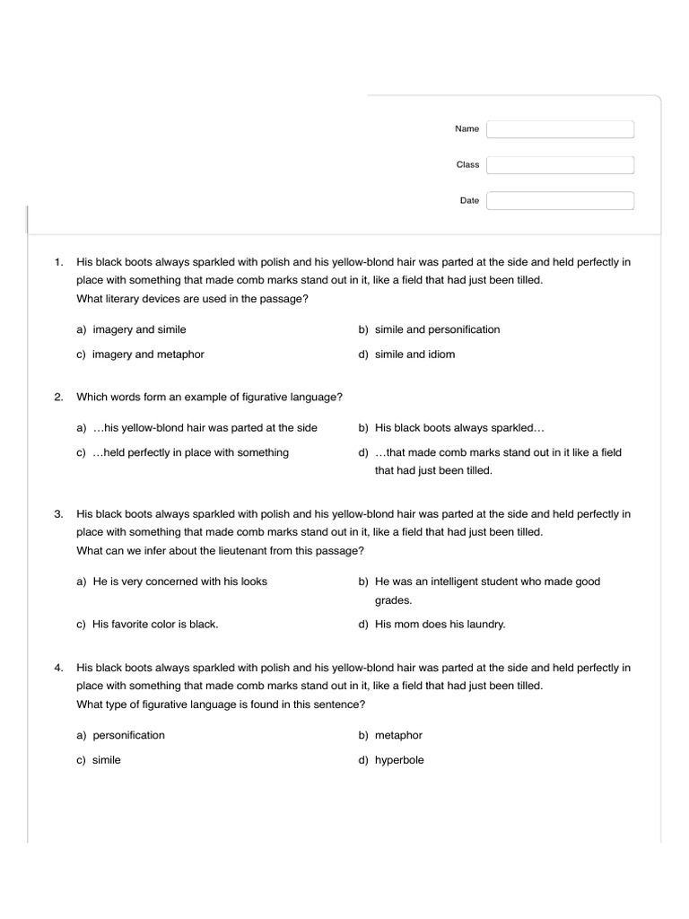 The Boy in The Striped Pajamas Test | PDF | Semiotics