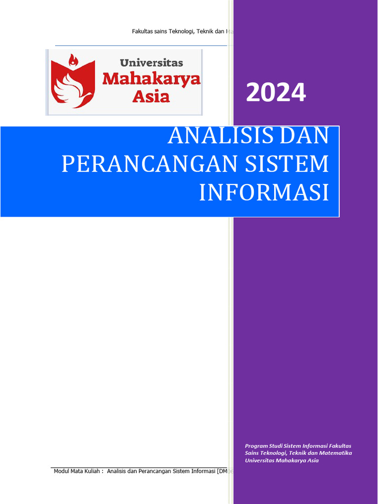 Modul Analsis Perancagan Sistem Informasi - Prodi Sist Informasi | PDF