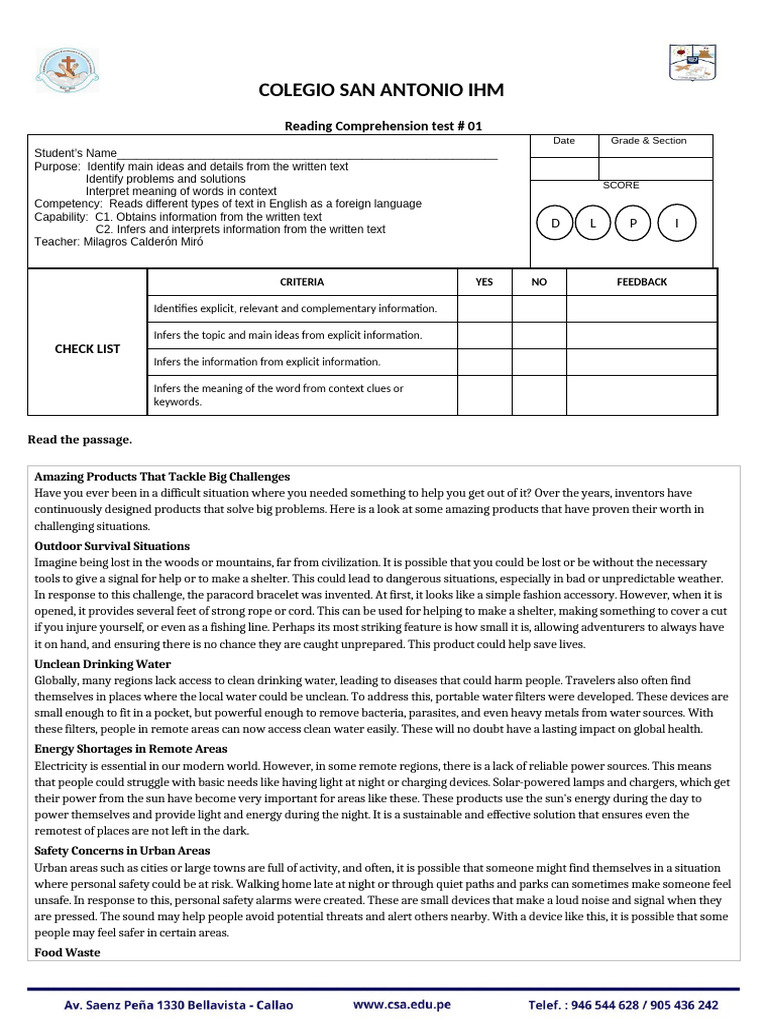Grade 11 Unit 6 Comprehension Test | PDF | Refrigerator | Water