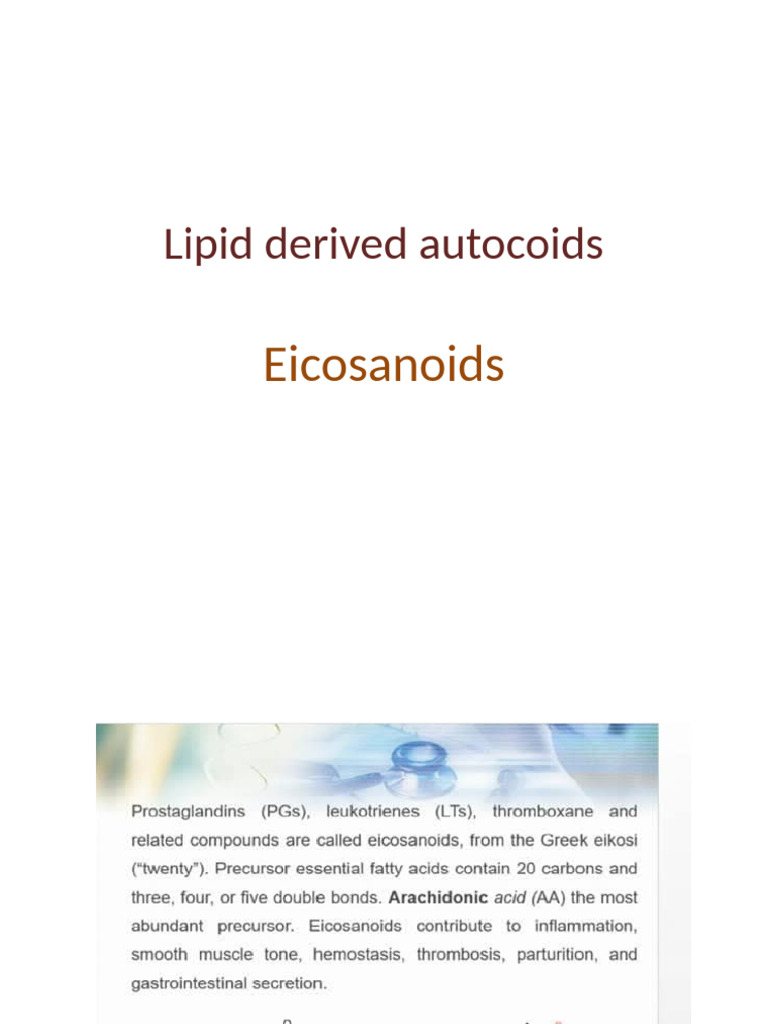 Lipid Derived Autocoids | PDF