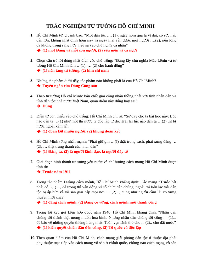 Ôn tập TN-TTHCM | PDF