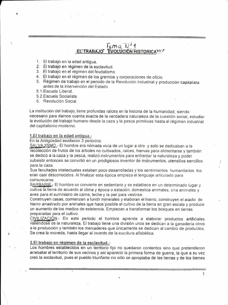 Texto Derecho Laboral 1ra Parte | PDF | Feudalismo | Capitalismo