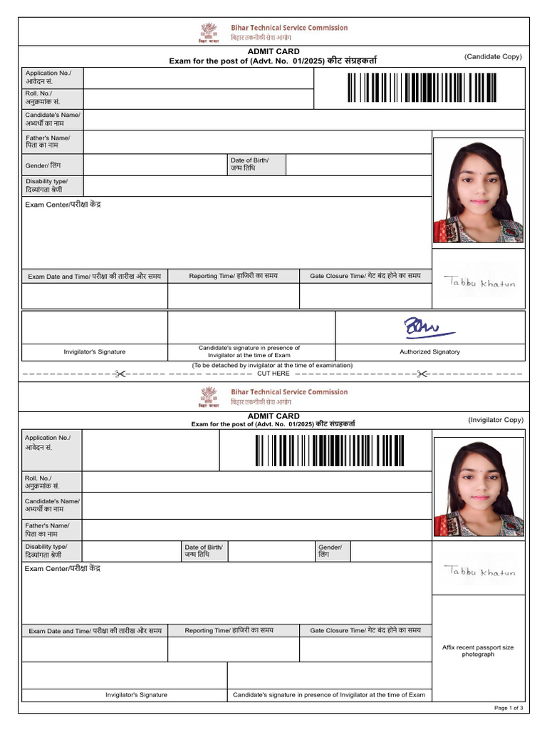Admit Card | PDF