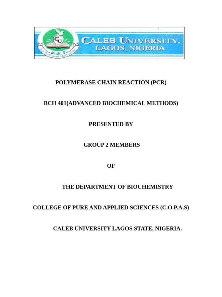 Polymerase Chain Reaction | PDF | Polymerase Chain Reaction | Real Time ...