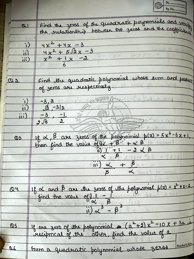Assignment 2 - Chapter 2 - Class 10 | PDF