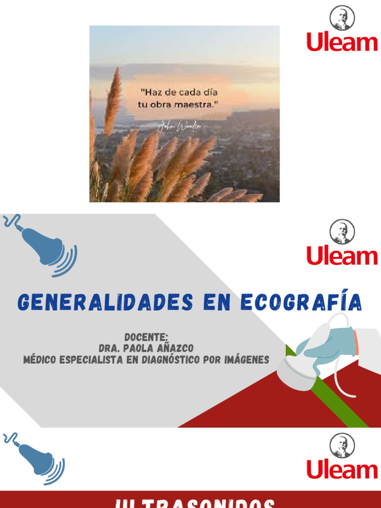 Generalidades en Ecografía | PDF | Ultrasonido | Ultrasonido médico