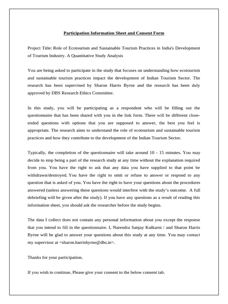 Information Form and Consent Sheet | PDF